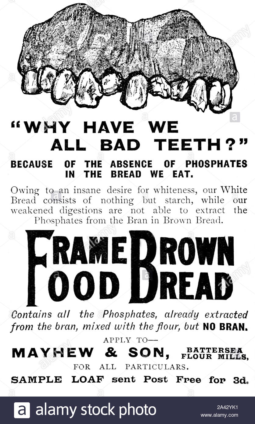 Victorian era, Frame Food Brown Bread, vintage advertising from 1897 ...