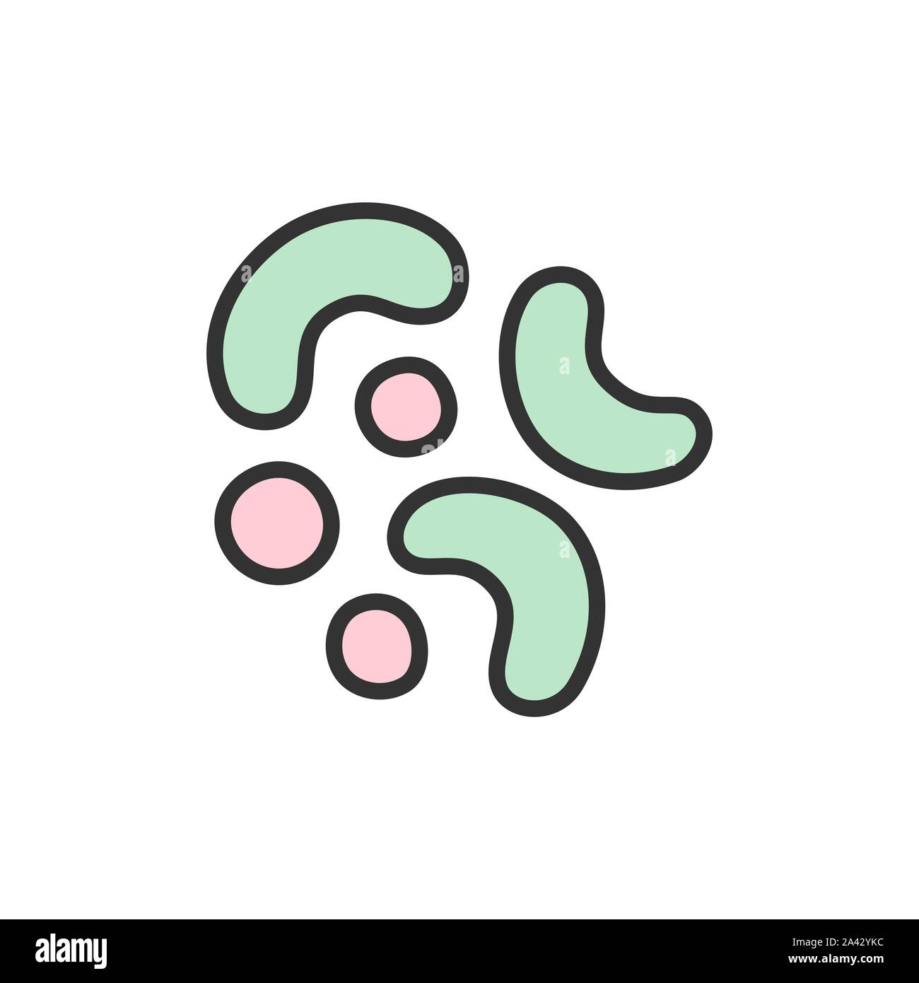Vector probiotics bacteria flat color line icon Stock Vector Image ...