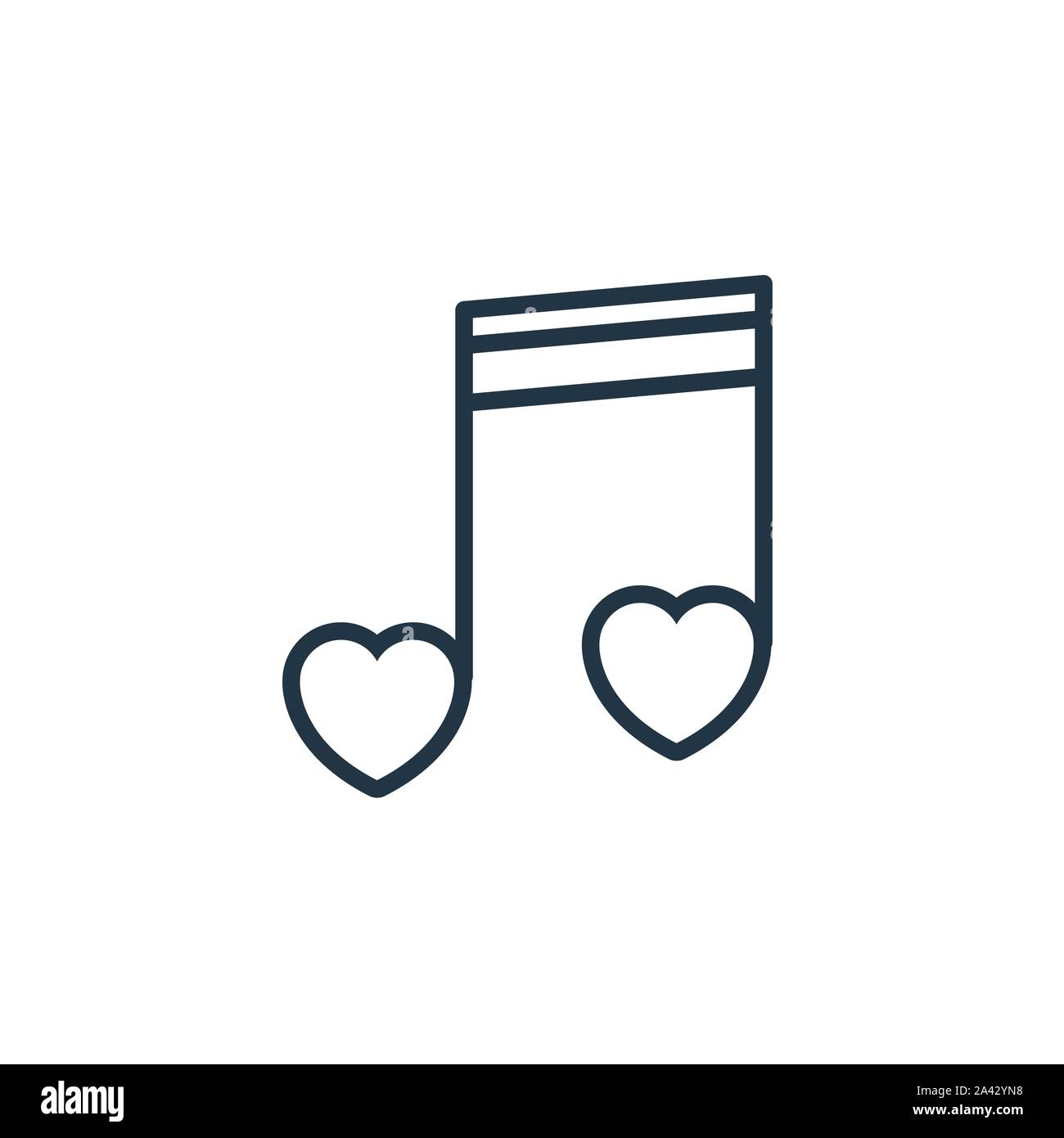 heart love music note icon line design image illustration Stock Vector ...