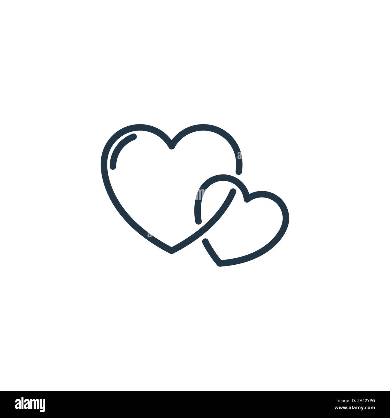 linked hearts icon line design image illustration Stock Vector Image ...
