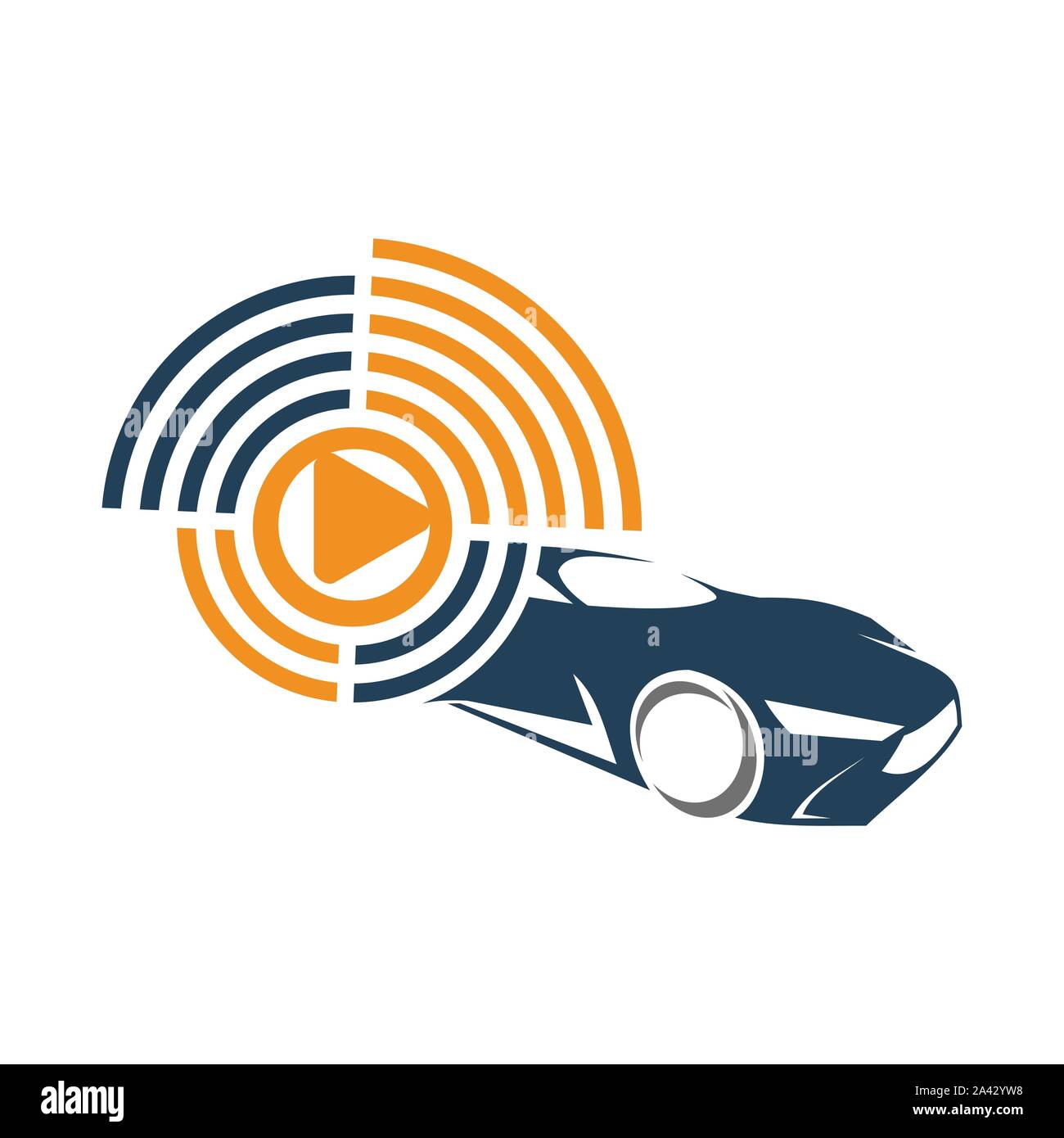 Audio Car System Player Logo Template Isolated Icon Symbol Stock Vector ...