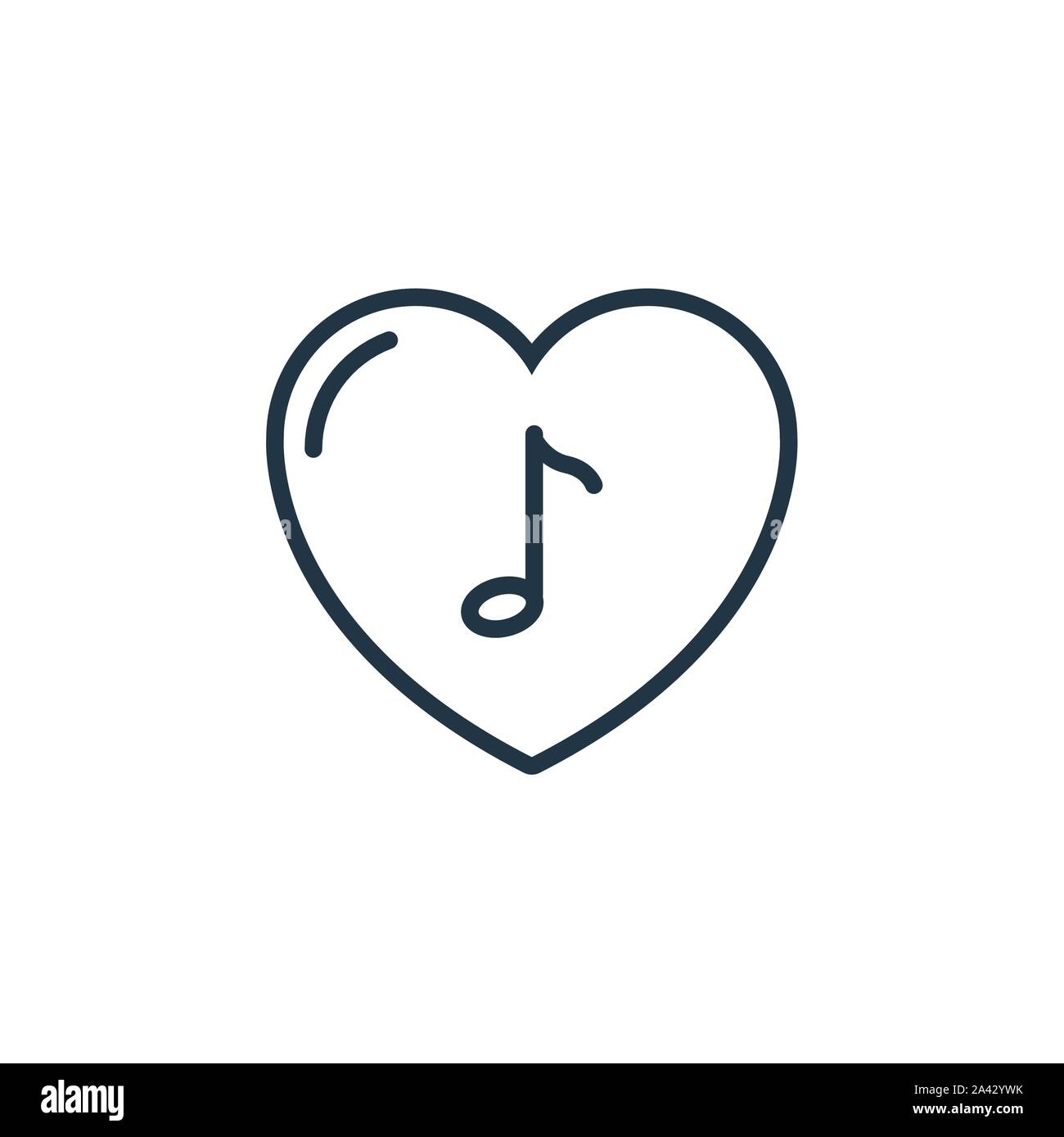 heart note musical icon line design image illustration Stock Vector ...