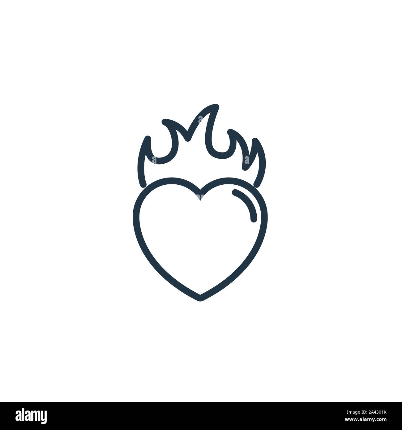 heart flame passion icon line design image illustration Stock Vector ...