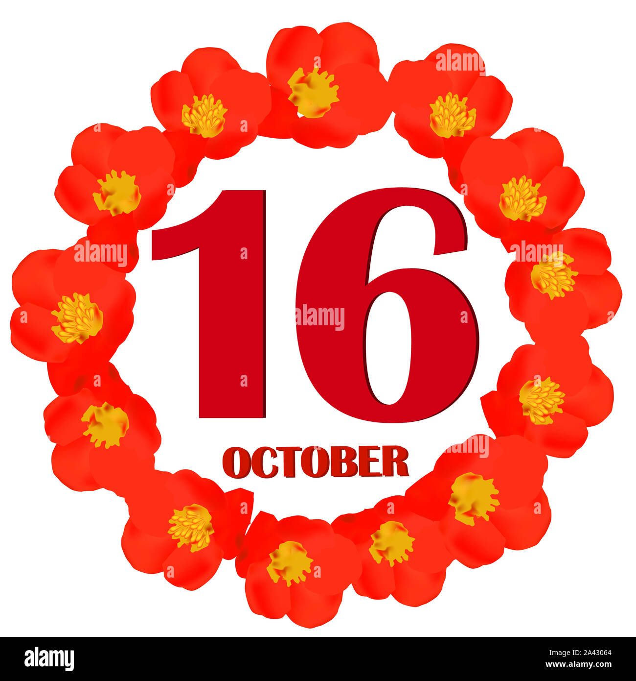 October 16 icon. For planning important day. Banner for holidays and ...