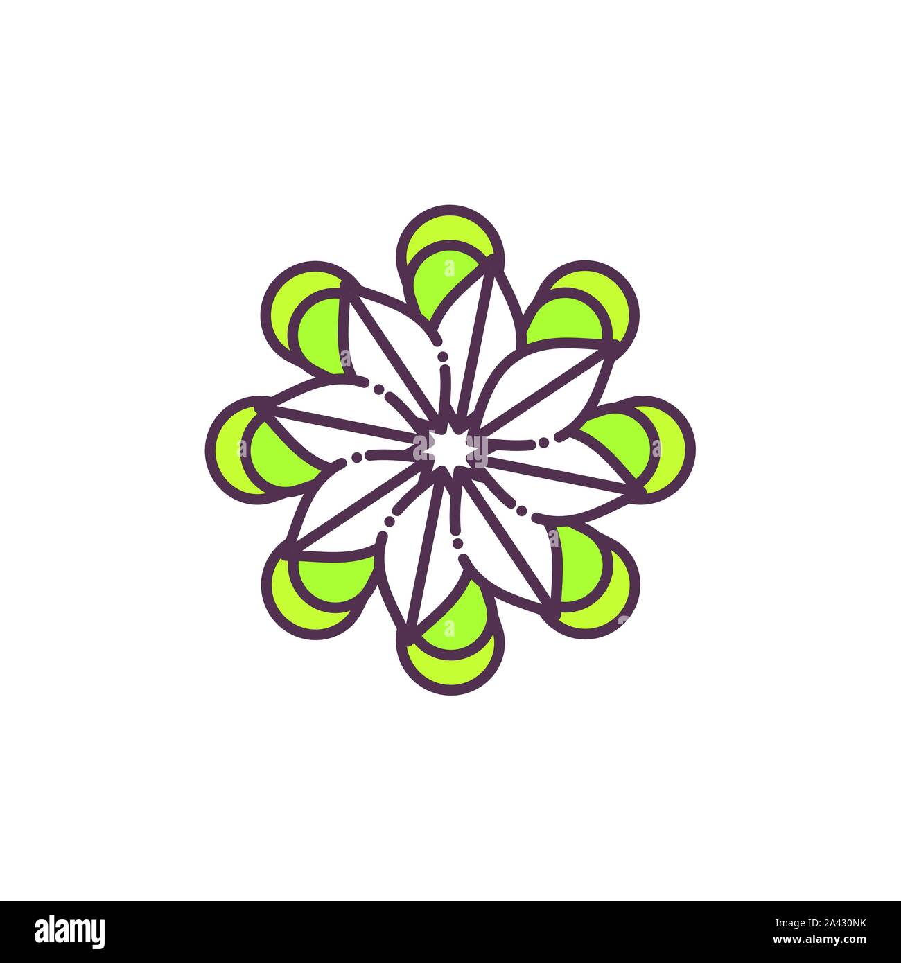 green flower icon design, floral nature plant ornament garden ...