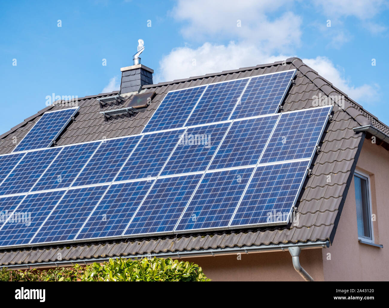 Solar system on a home Stock Photo - Alamy
