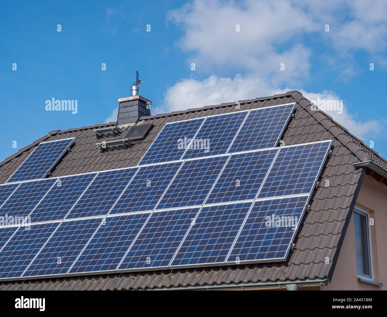 Solar system on a home Stock Photo - Alamy