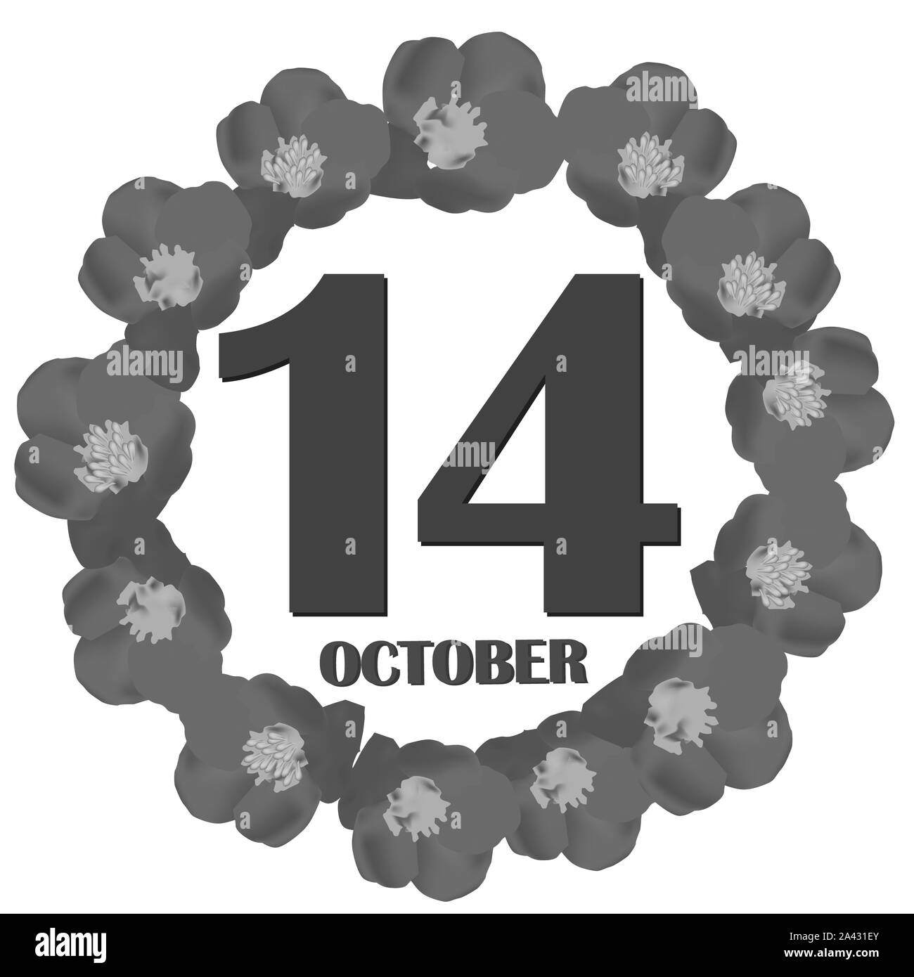 October 14 icon. For planning important day. Banner for holidays and ...