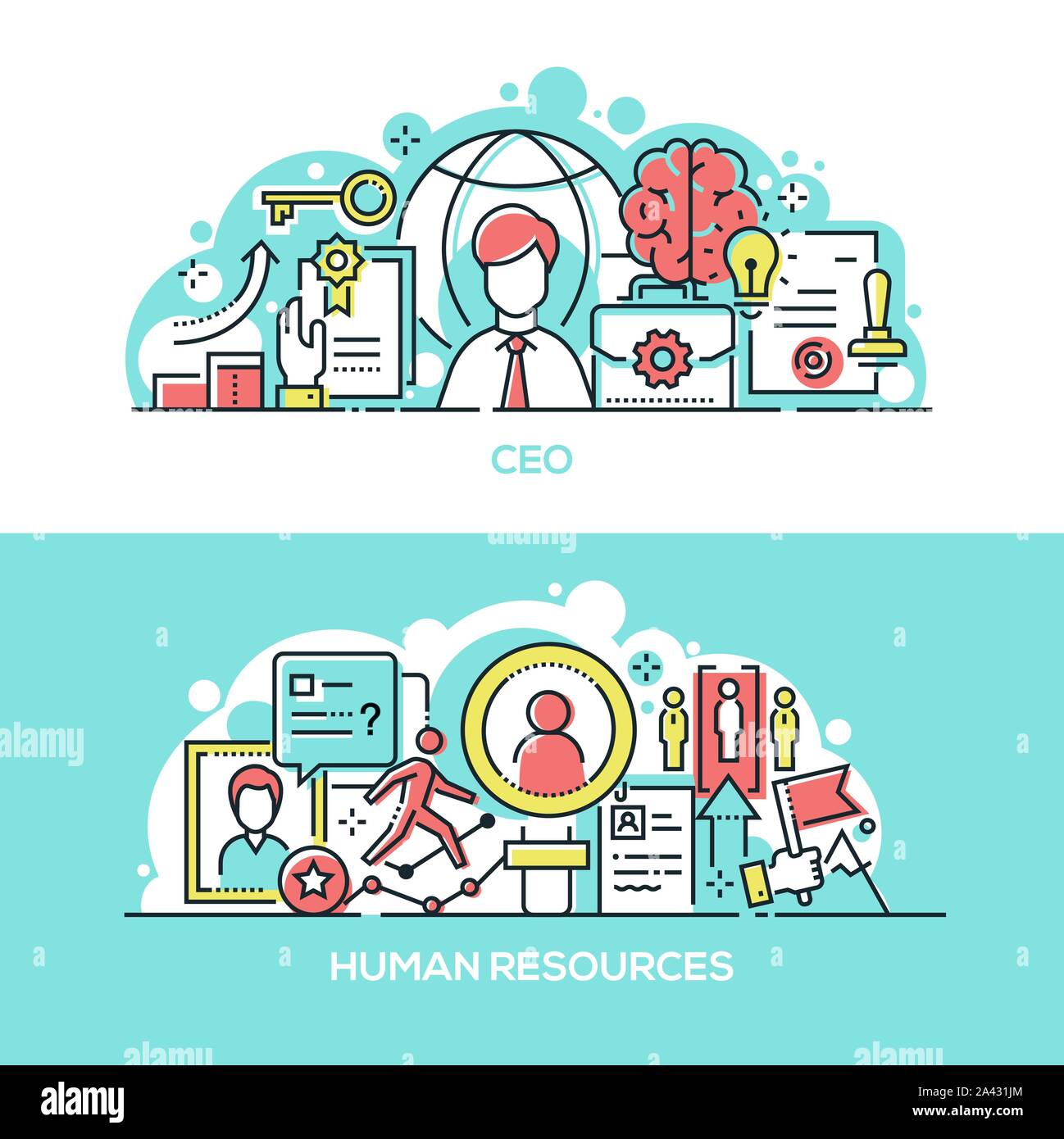Human resources icon linear hi-res stock photography and images - Alamy