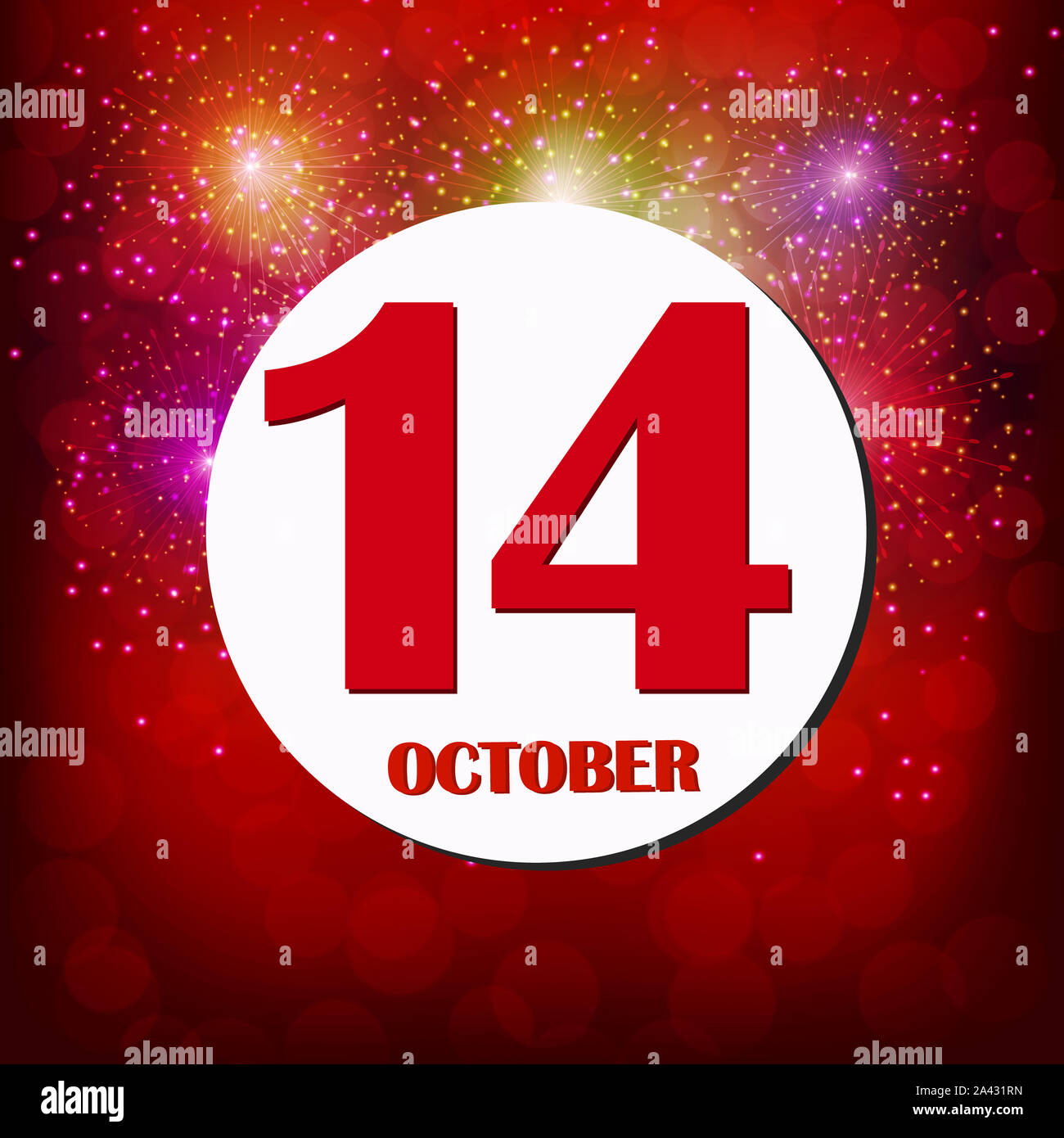 October 14 icon. For planning important day. Banner for holidays and ...