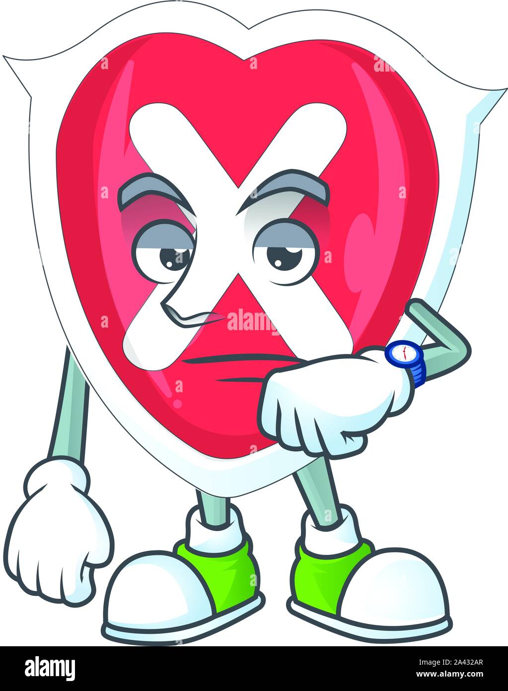Waiting cross shield character on white background Stock Vector Image ...