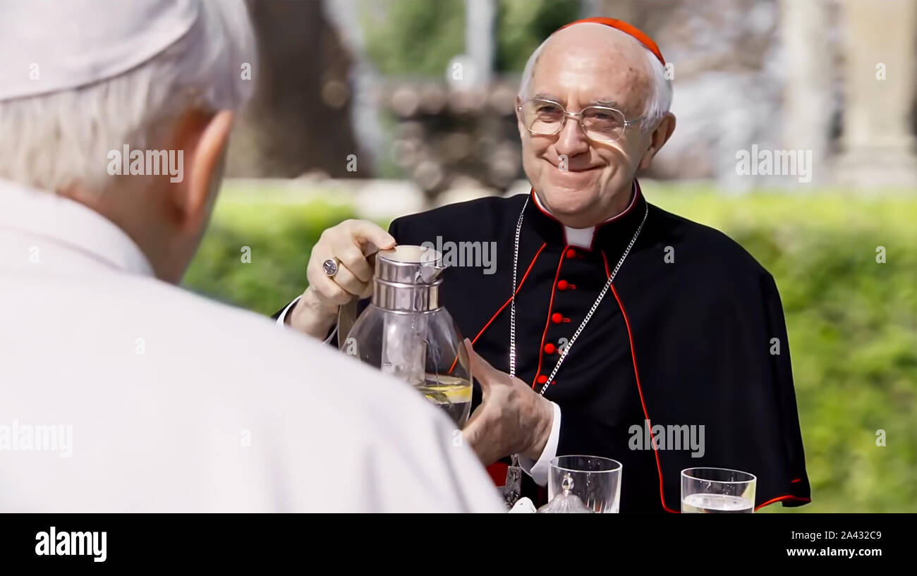 USA. Jonathan Pryce as Pope Francis and Anthony Hopkins as Pope ...