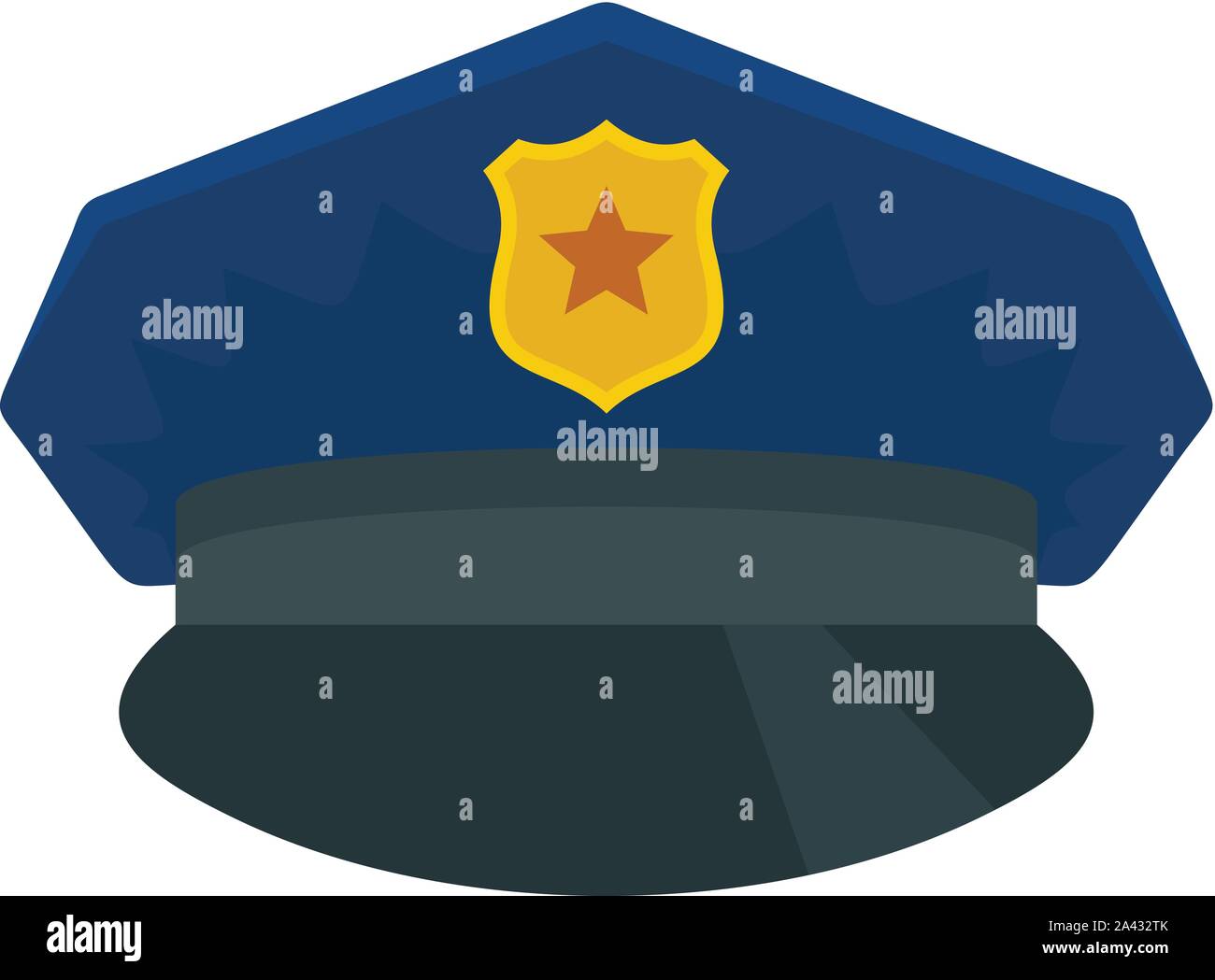Police cap icon. Flat illustration of police cap vector icon for web ...
