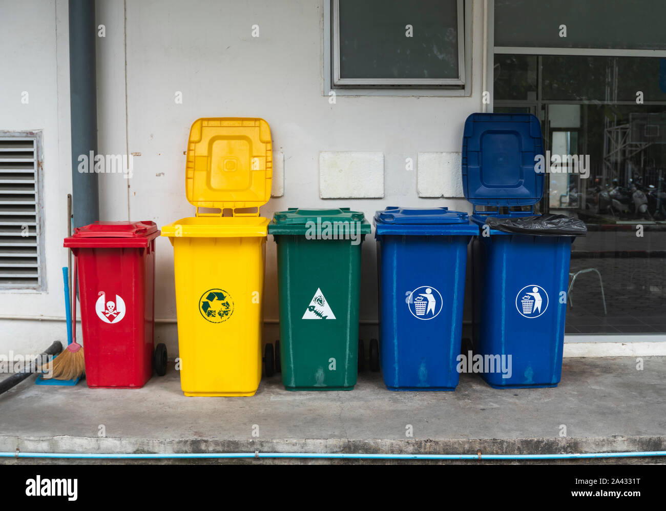 Garbage Trash Bins for collecting a recycle materials. Garbage trash ...