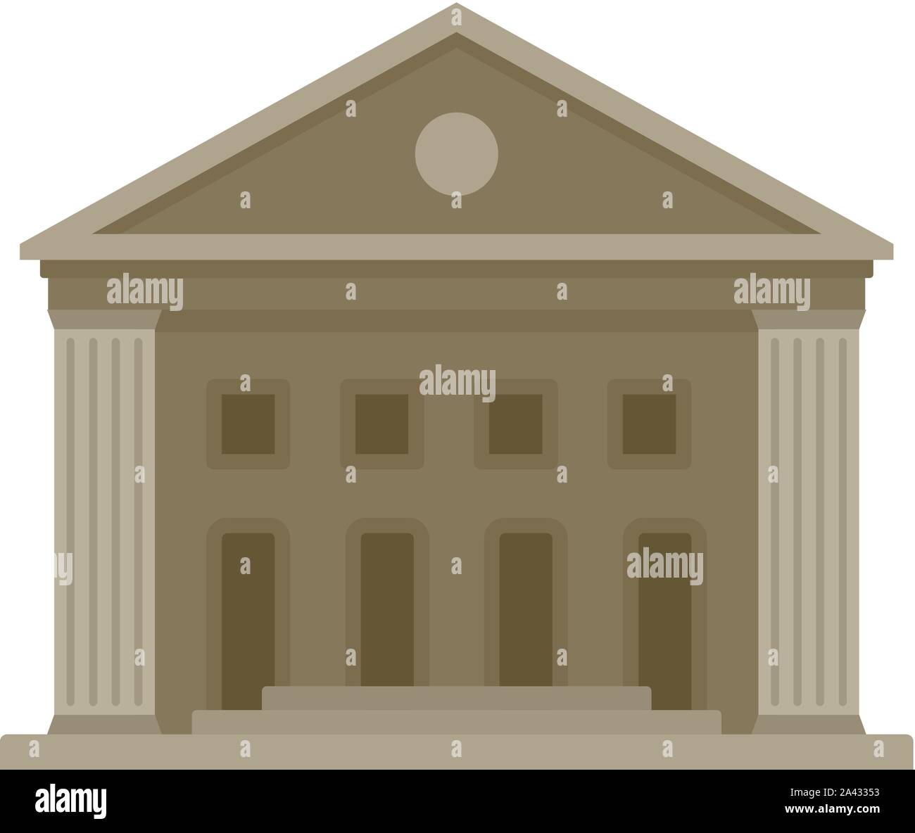 Old courthouse icon. Flat illustration of old courthouse vector icon ...