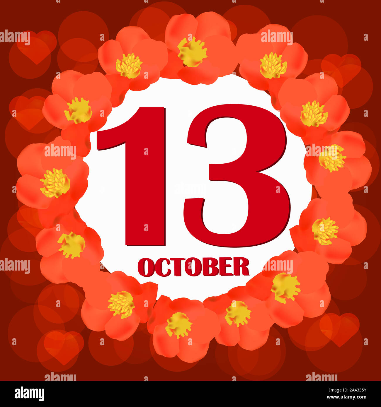 October 13 icon. For planning important day. Banner for holidays and ...