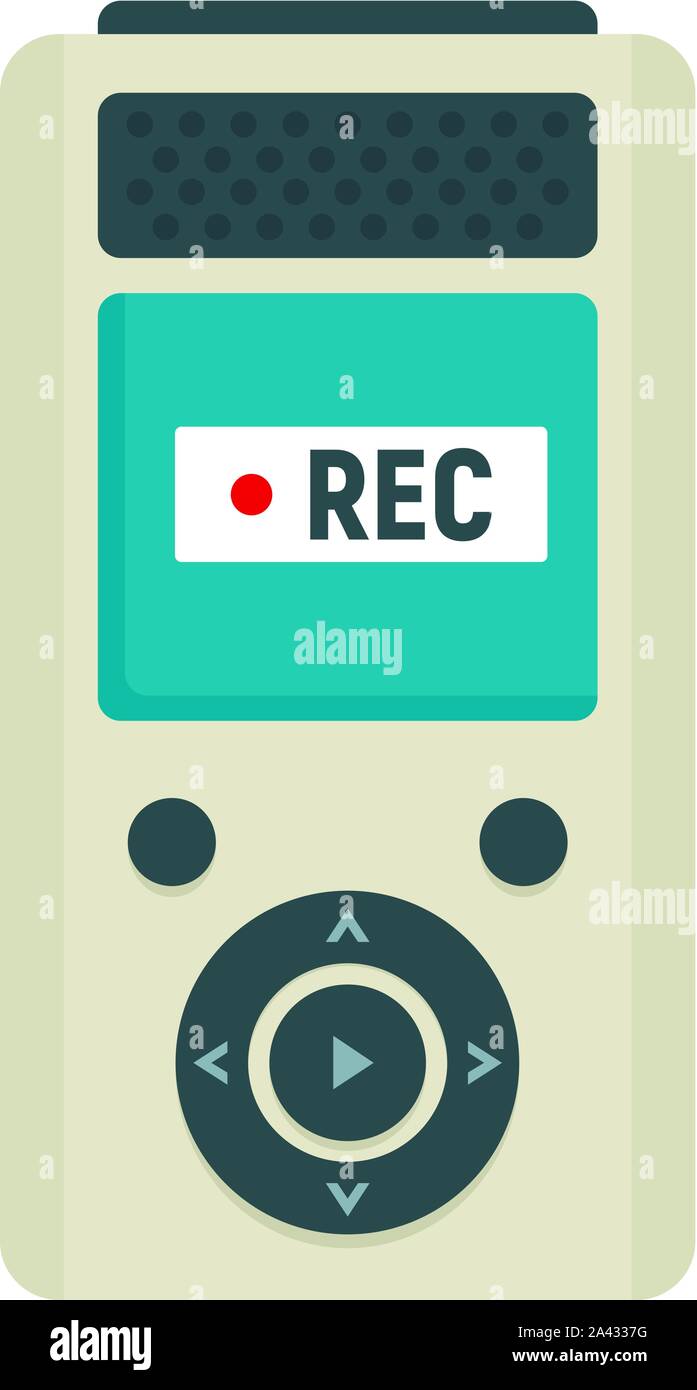 Modern dictaphone icon. Flat illustration of modern dictaphone vector ...
