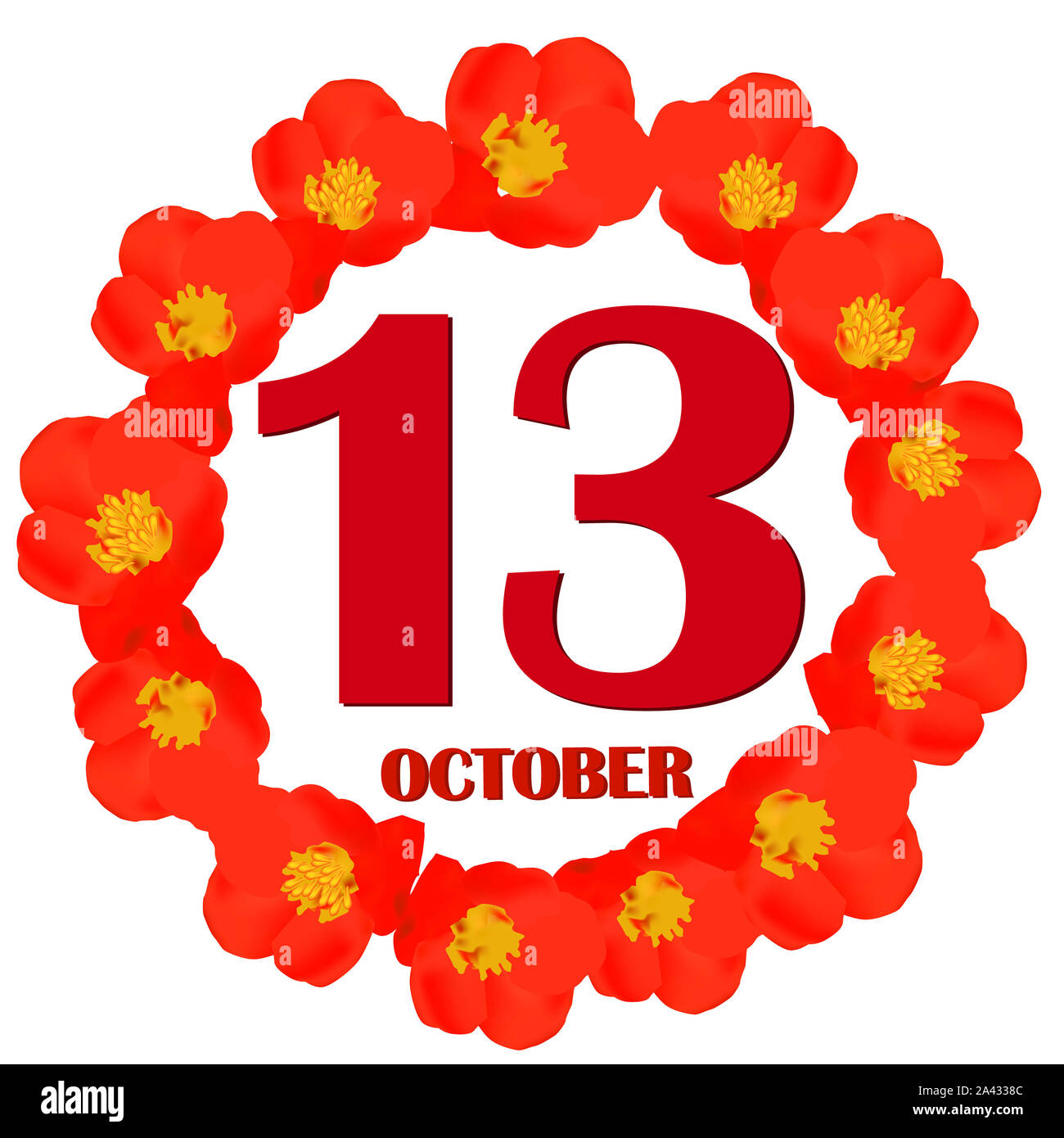 October 13 icon. For planning important day. Banner for holidays and ...
