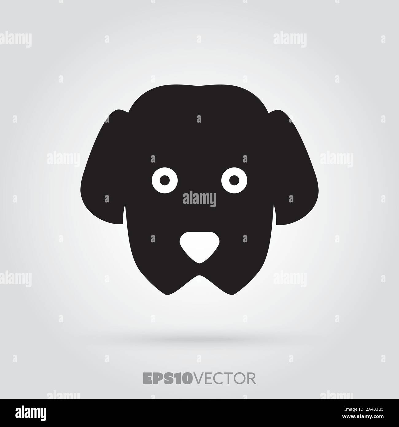 Dog face glyph icon. Cute little puppy symbol. Solid black EPS 10 ...