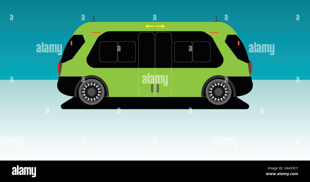 Driverless Autonomous inside Airport mini bus Stock Vector Image & Art ...