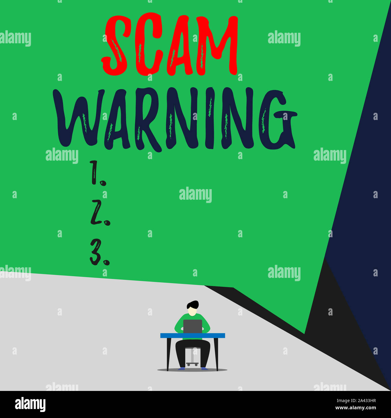 Handwriting text Scam Warning. Conceptual photo caution of unsolicited ...