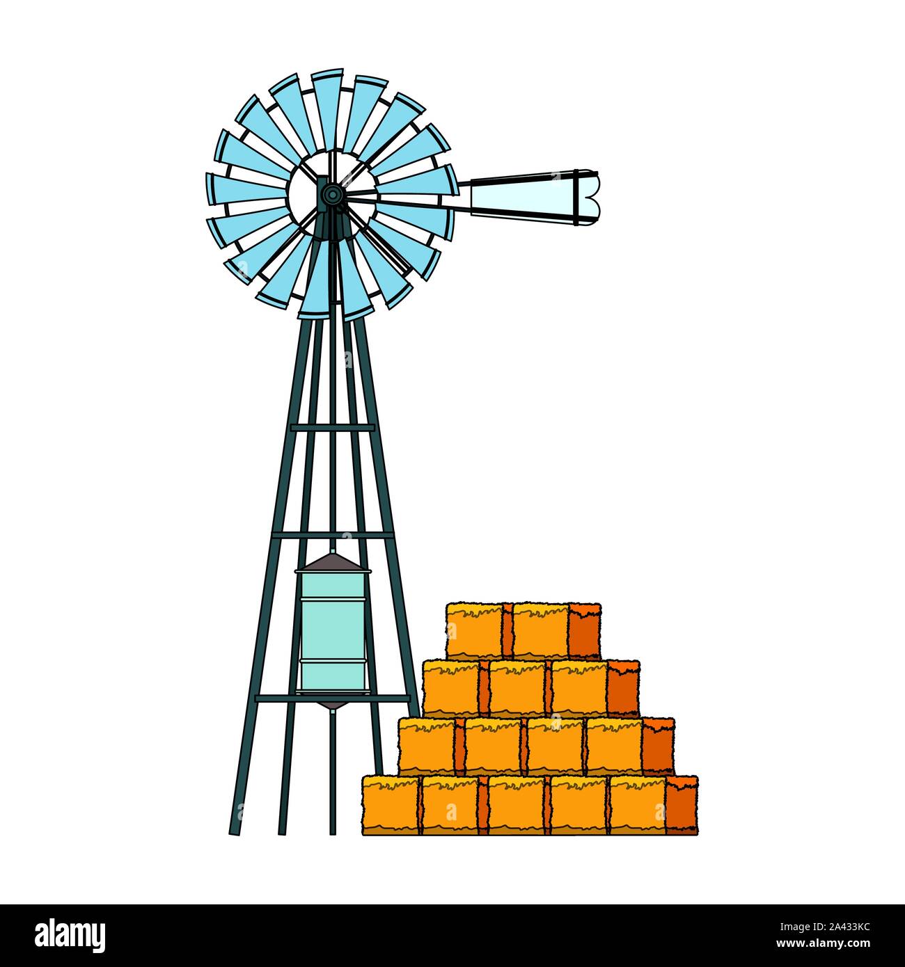 Wind pump water Cut Out Stock Images & Pictures - Alamy