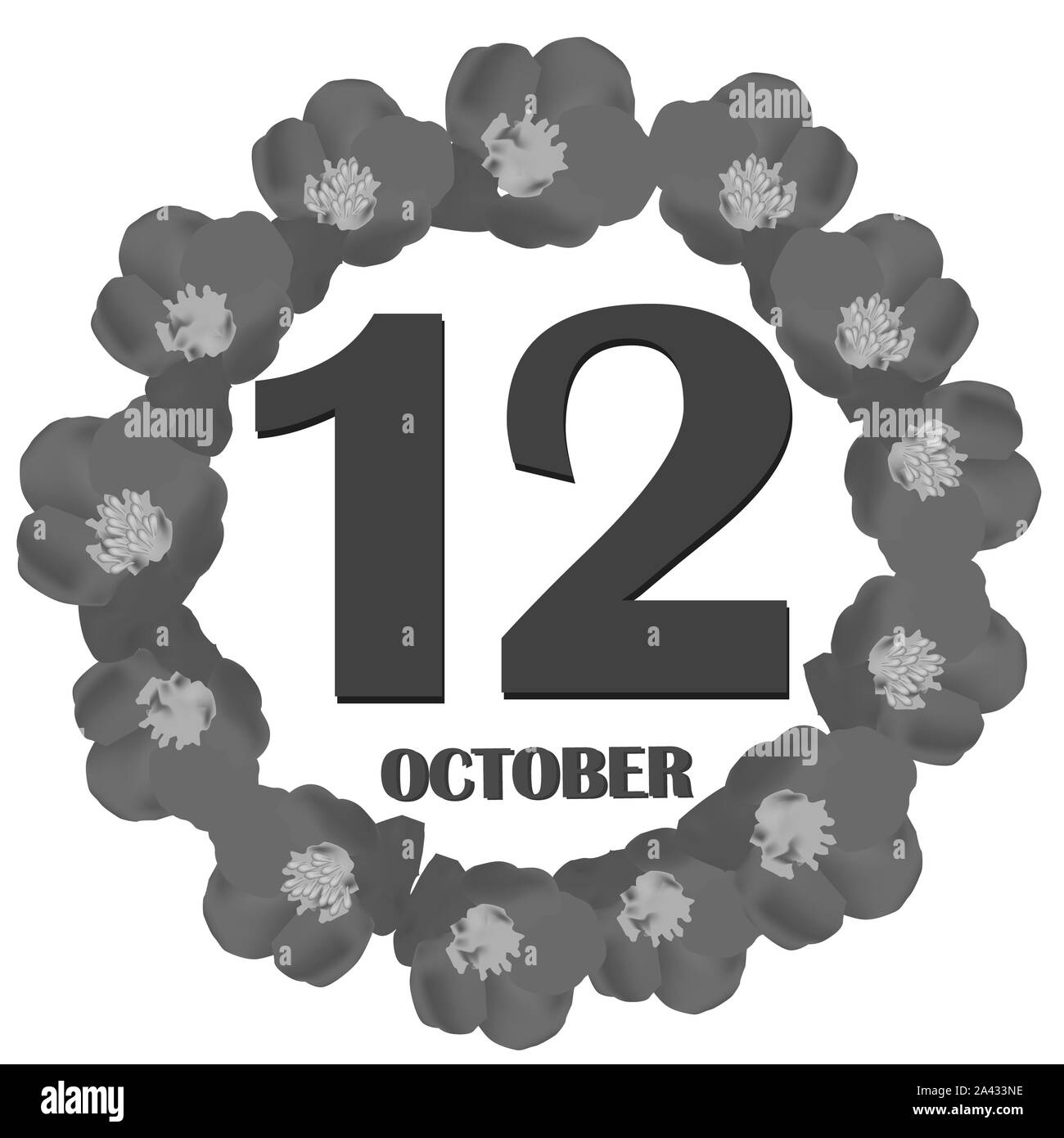 October 12 icon. For planning important day. Banner for holidays and ...