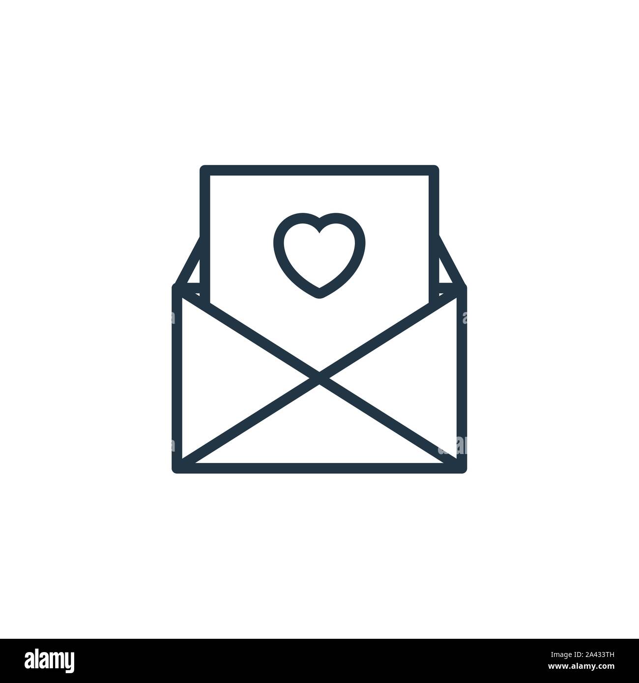 email romantic heart icon line design image illustration Stock Vector ...
