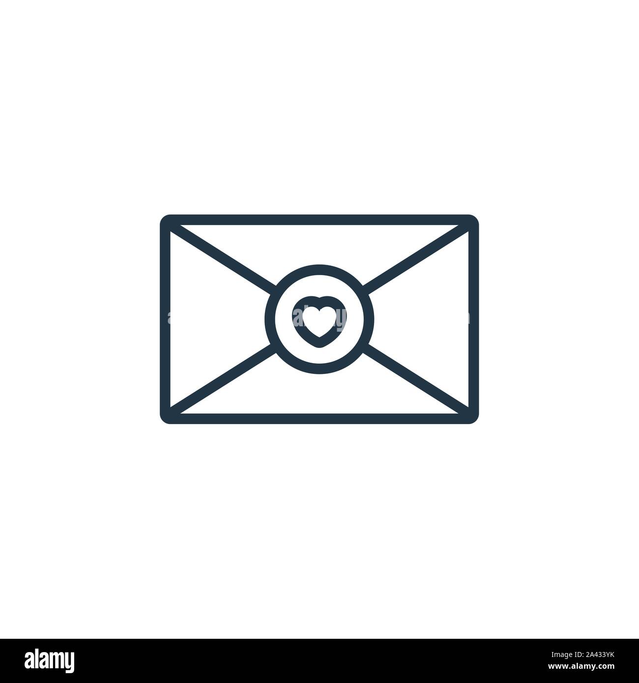 email envelope heart icon line design image illustration Stock Vector ...