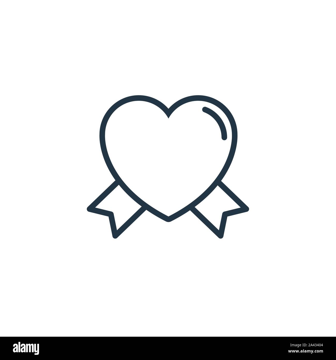 heart with ribbon icon line design image illustration Stock Vector ...