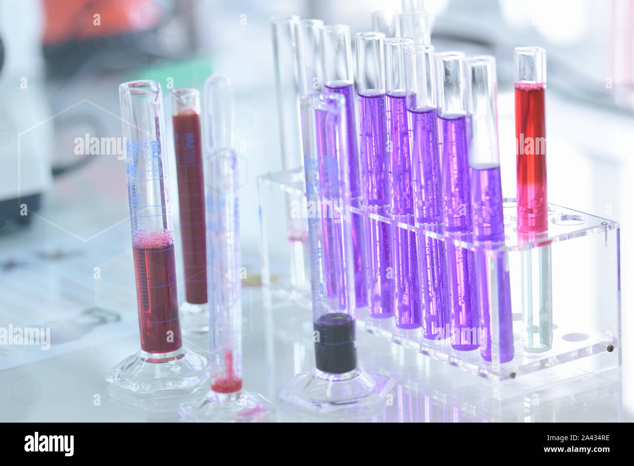 Microbiological pipette in the genetic laboratory. Science laboratory ...