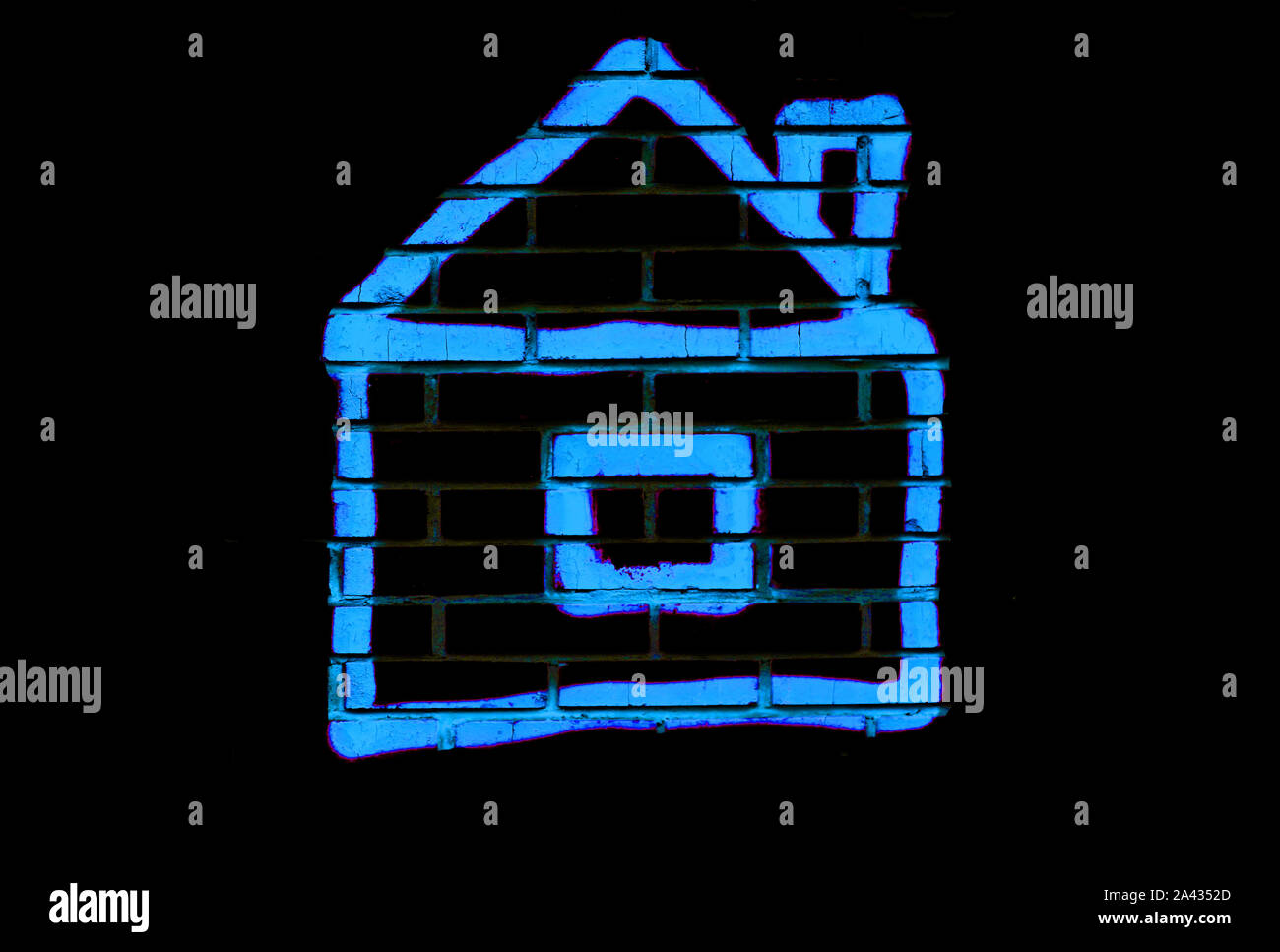 Neon real estate outline hi-res stock photography and images - Alamy