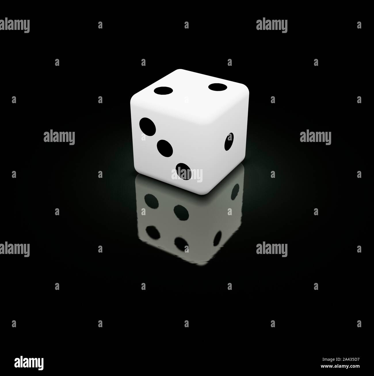 Dice with false reflections, illustration Stock Photo - Alamy