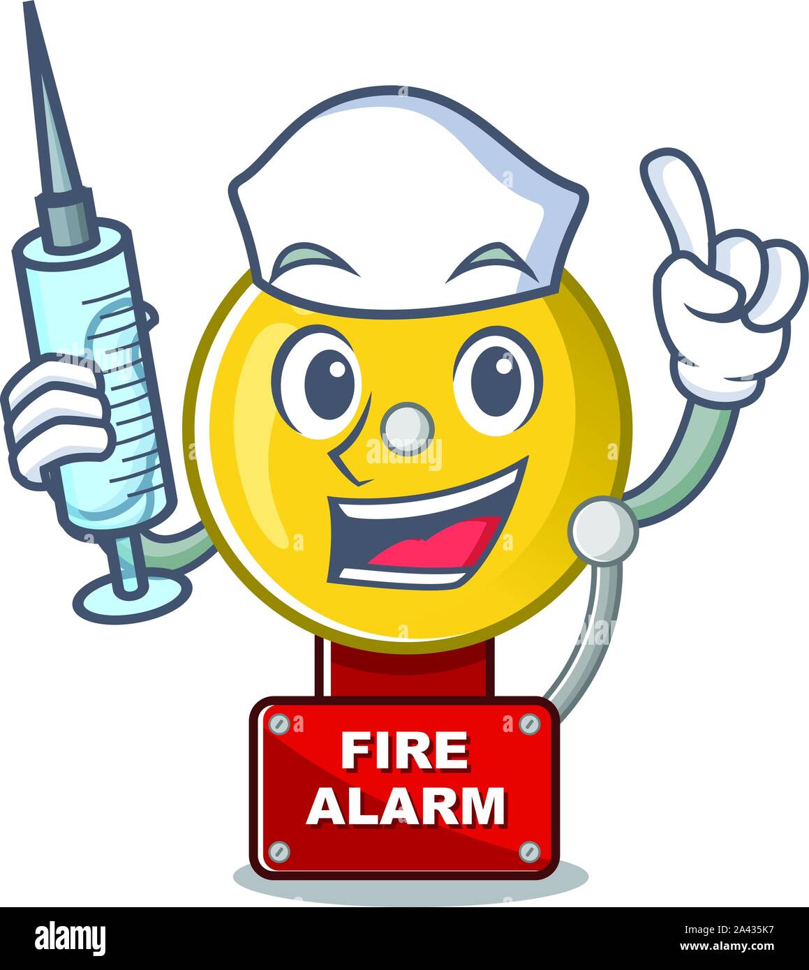 Nurse fire alarm isolated with the mascot Stock Vector Image & Art - Alamy