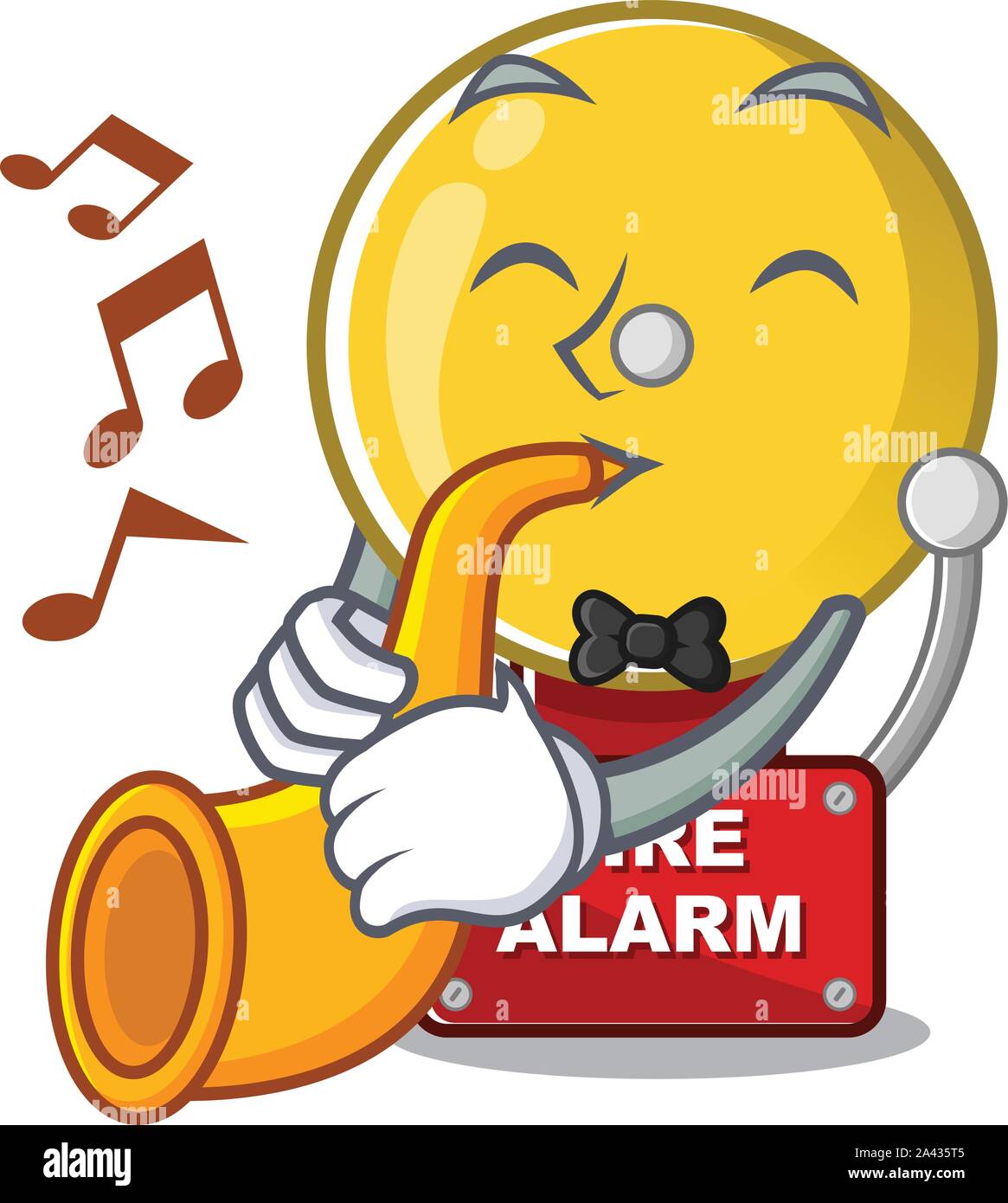 With trumpet fire alarm with the character shape Stock Vector Image ...