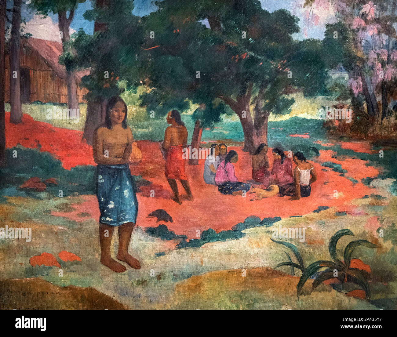 Parau Parau by Paul Gauguin (1848-1903), oil on canvas, 1892 Stock ...
