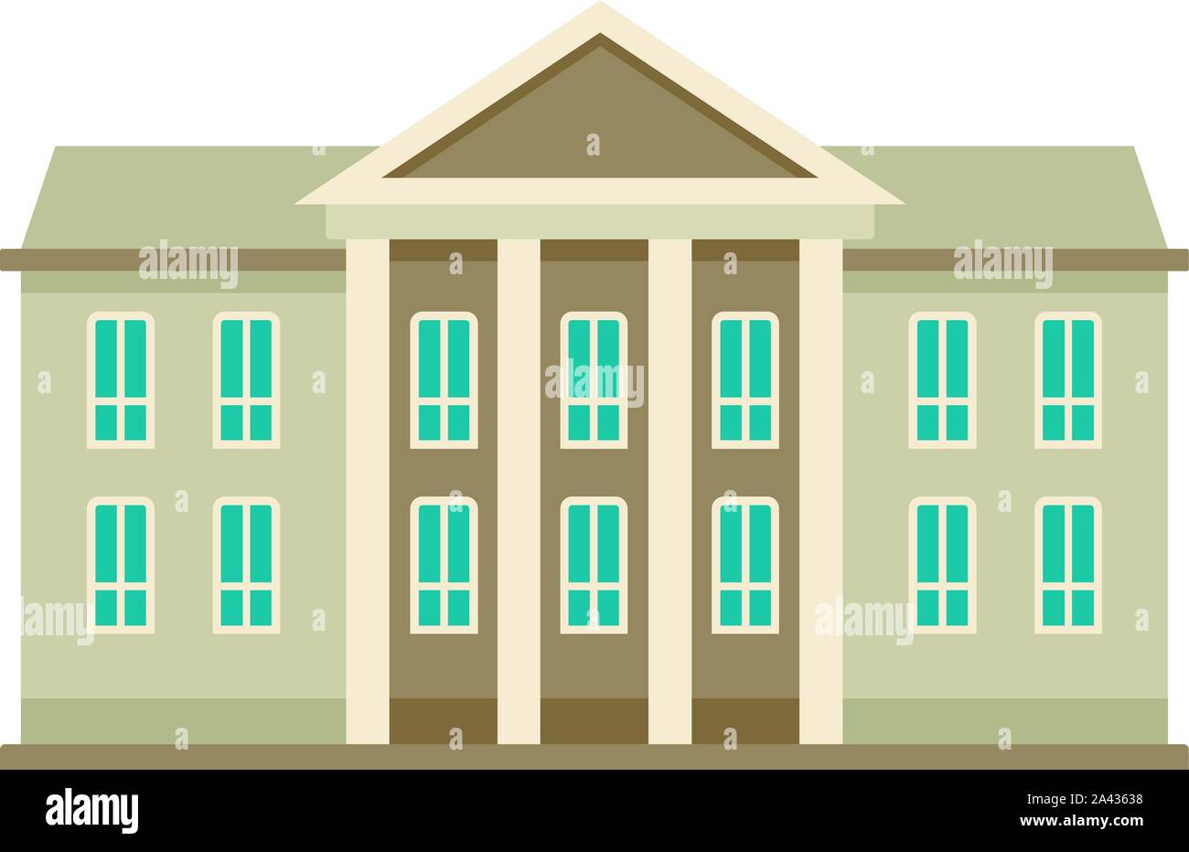 Classic courthouse icon. Flat illustration of classic courthouse vector ...
