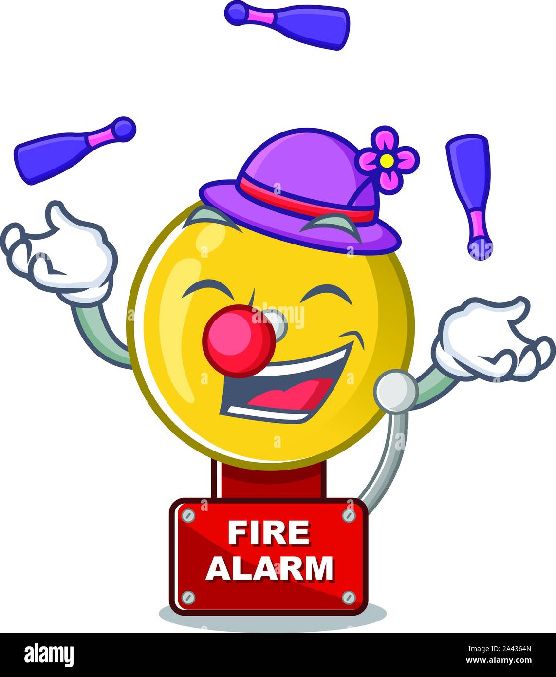Juggling fire alarm in the a cartoon Stock Vector Image & Art - Alamy