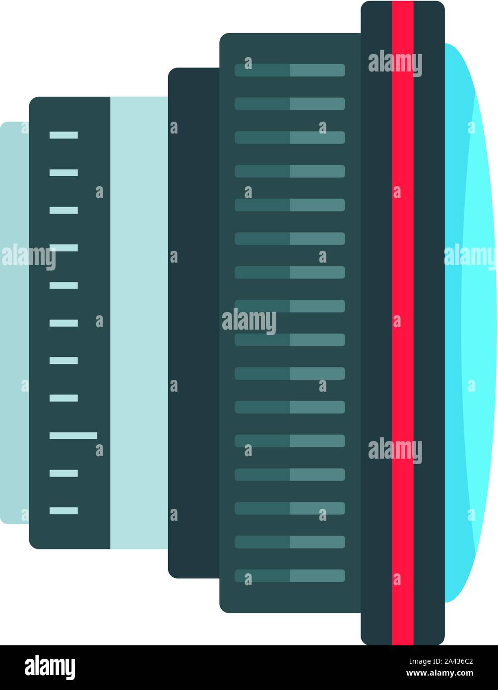 Fish eye lens icon. Flat illustration of fish eye lens vector icon for ...