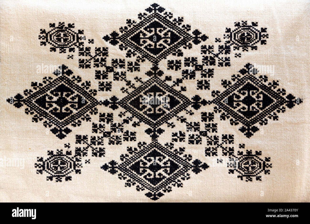 Embroidery traditional of Republic of Serbian folklore Stock Photo - Alamy