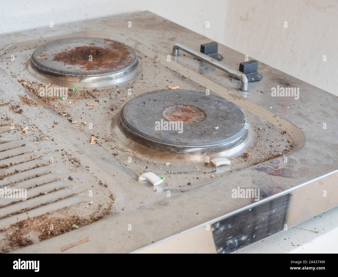 Old hot plates in the kitchen Stock Photo - Alamy