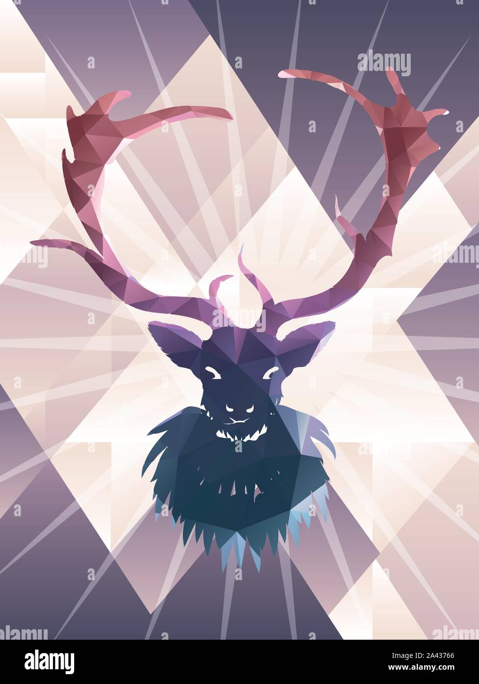 Modern stylized deer silhouette on polygonal background Stock Vector ...