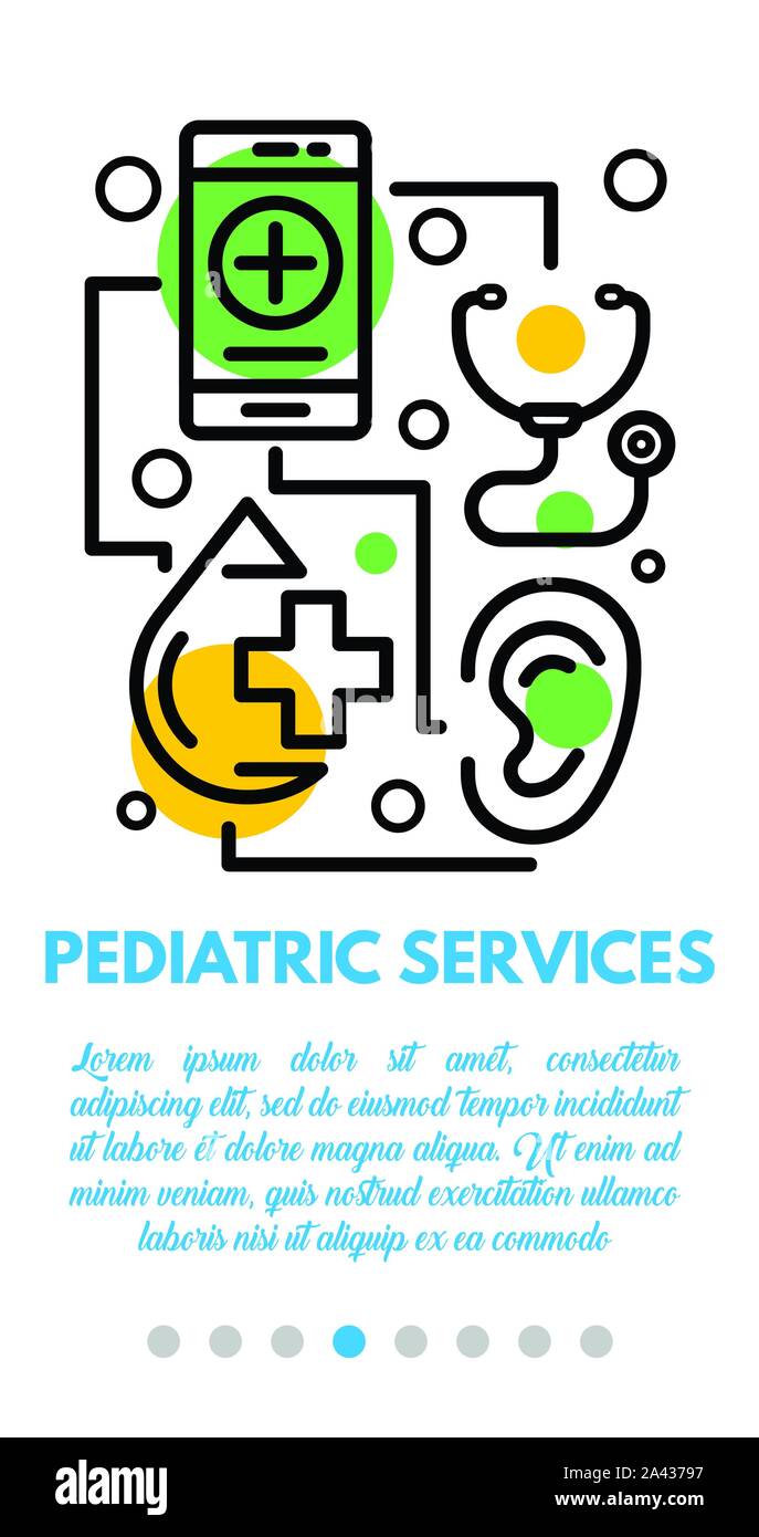 Pediatric services banner, outline style Stock Vector Image & Art - Alamy