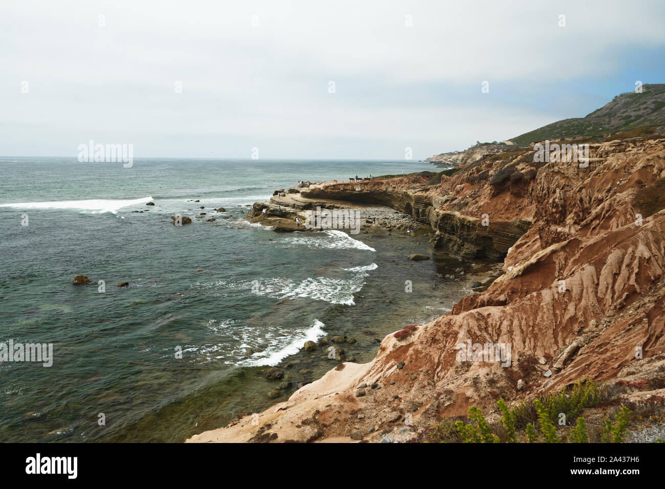 Scenic seascape. Sunset Cliffs Cave in Point Loma, San Diego ...