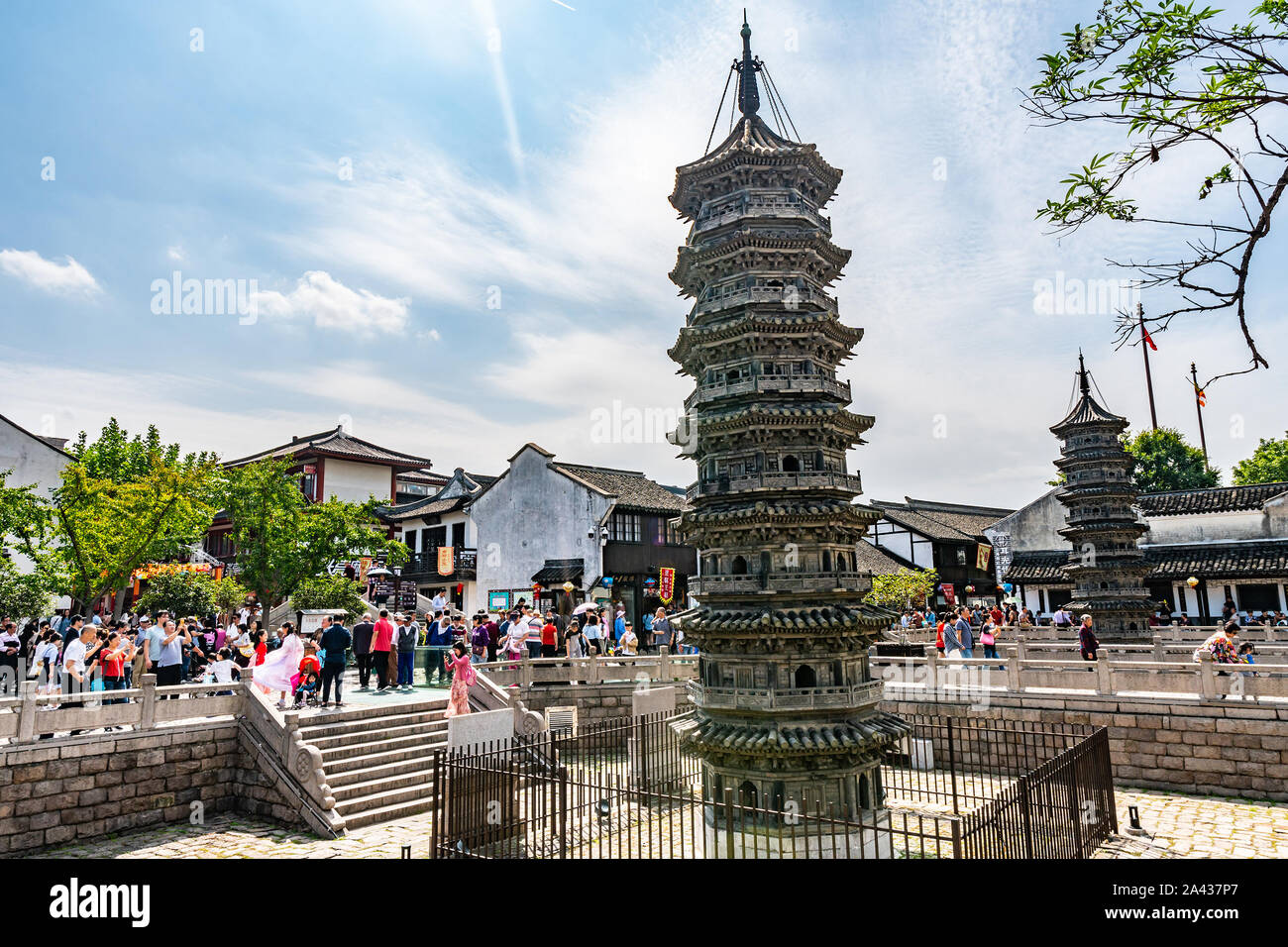 Shanghai Nanxiang Old Town Canal City Picturesque Stone Pagoda with ...