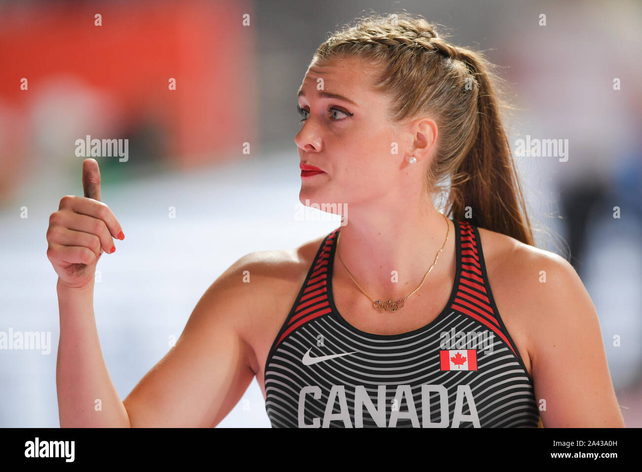 Alysha Newman (Canada). Pole Vault Women finals. IAAF World Athletics ...