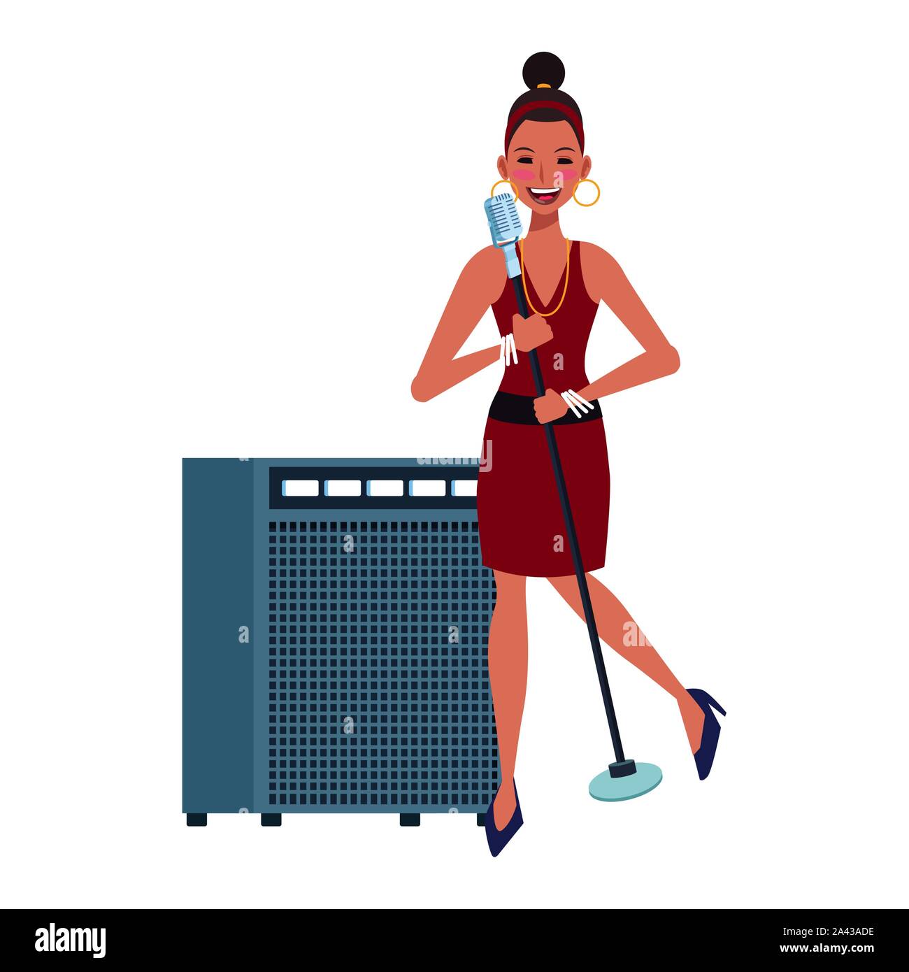 Young woman singer Stock Vector Images - Alamy