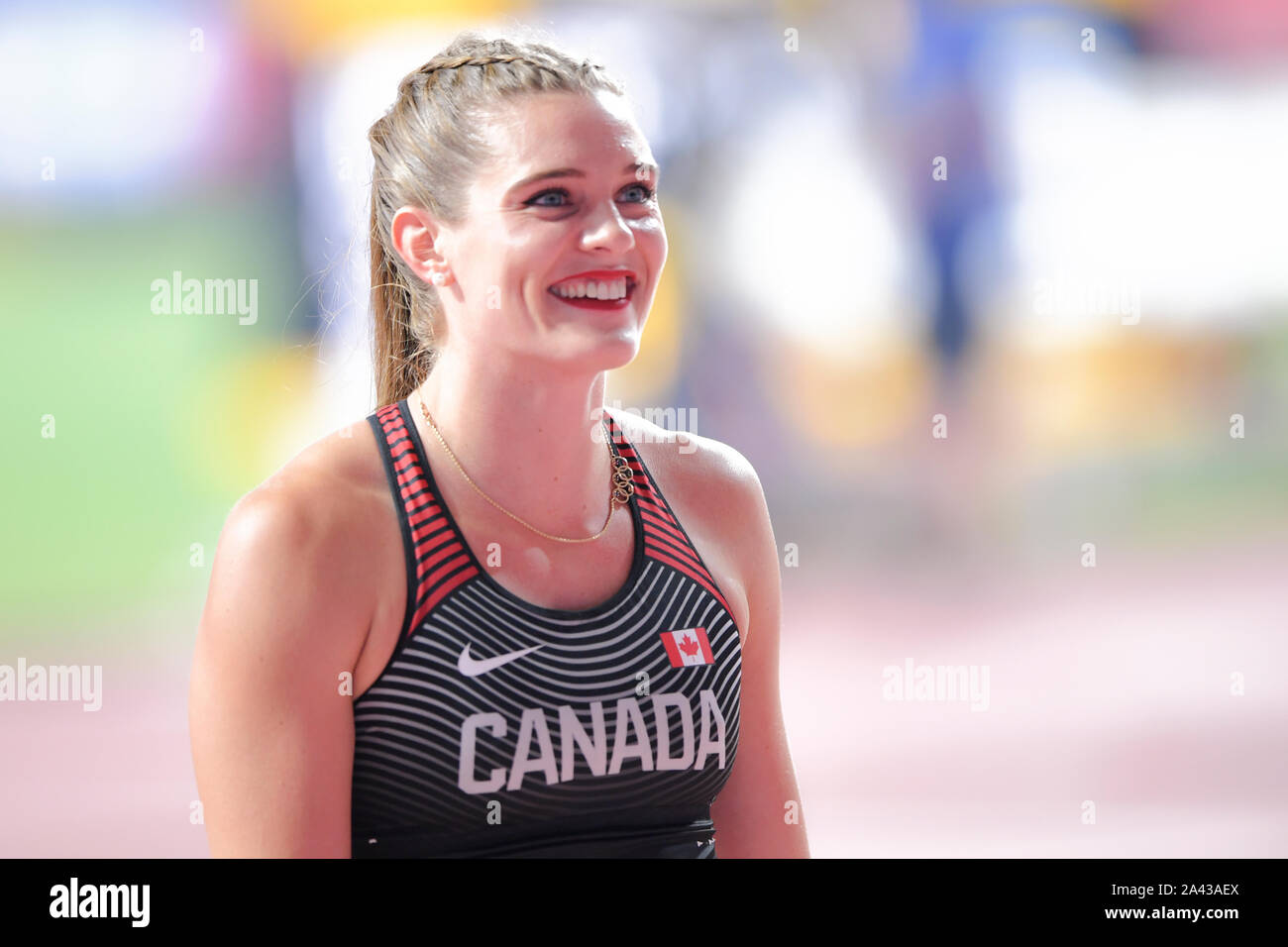 Alysha Newman (Canada). Pole Vault Women finals. IAAF World Athletics ...