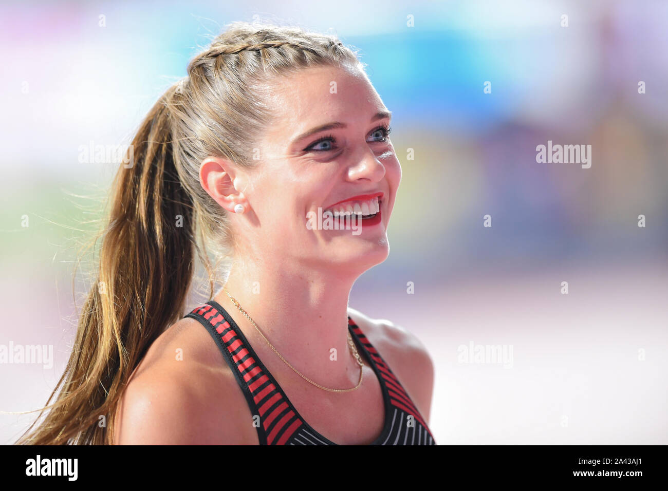 Alysha Newman (Canada). Pole Vault Women finals. IAAF World Athletics ...