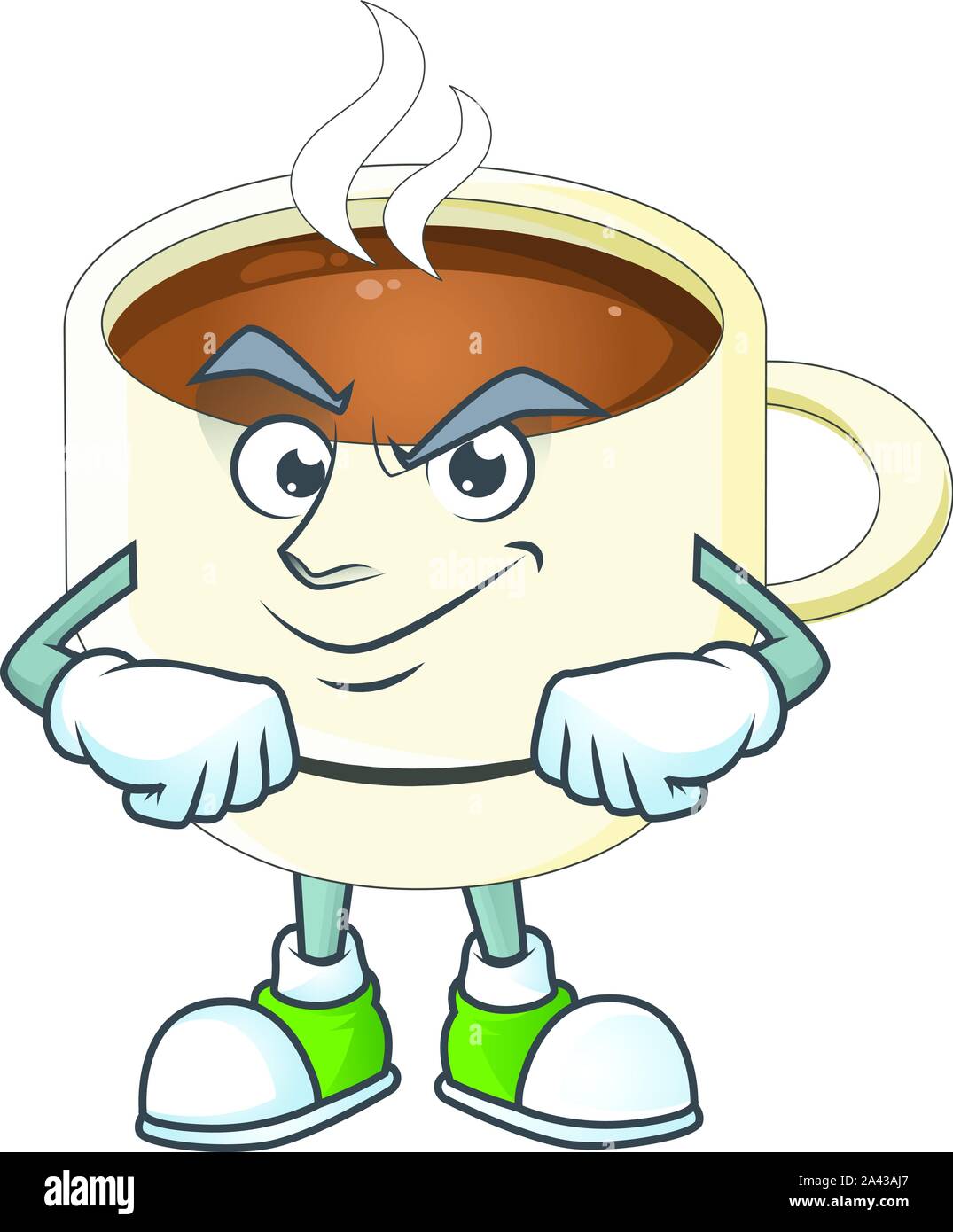 Smirking character cup coffee in cartoon mascot Stock Vector Image ...